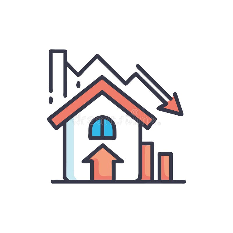 Housing Crisis Icon for Market Issues Stock Image - Illustration of ...