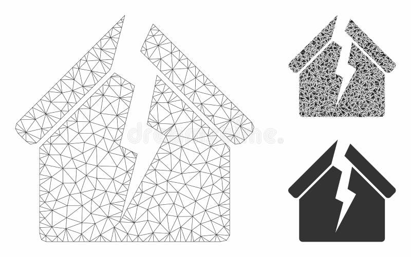 Housing Crisis Vector Mesh Wire Frame Model and Triangle Mosaic Icon ...