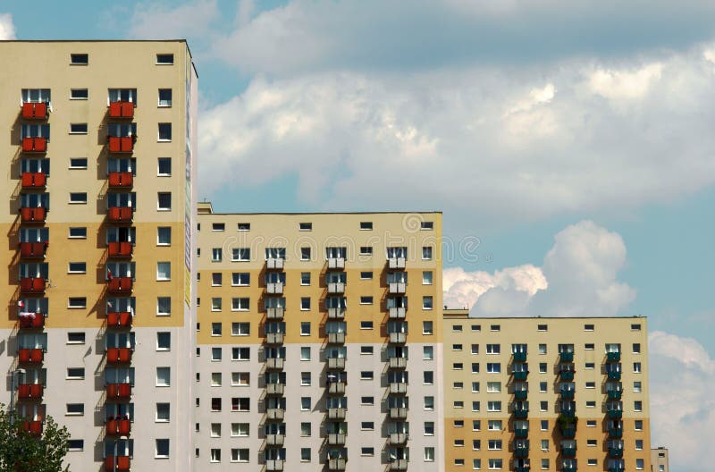 Housing Development with Tower Blocks Stock Image - Image of building ...