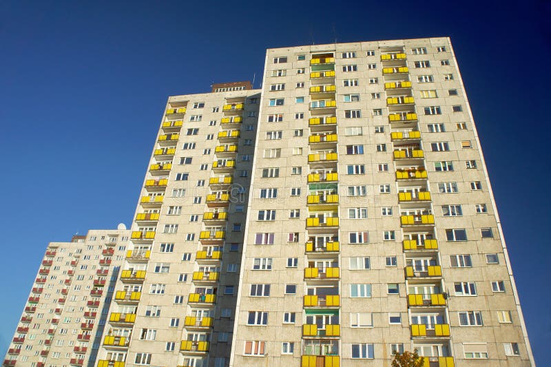 Housing Development with Tower Blocks Stock Photo - Image of tree ...