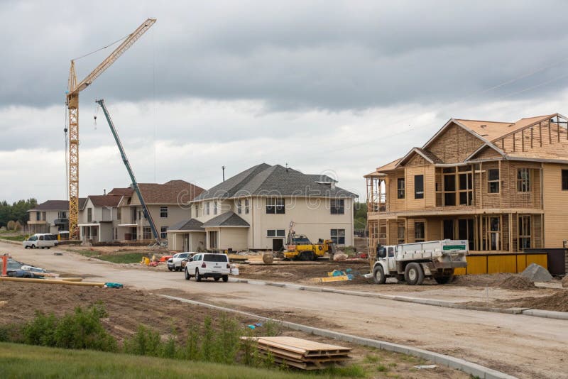 Housing Development Under Construction Stock Illustration ...