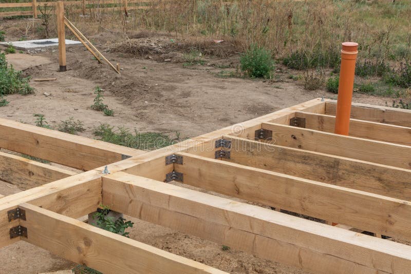 Housing Frame Assembly. Installation of Residential Building Base of a ...