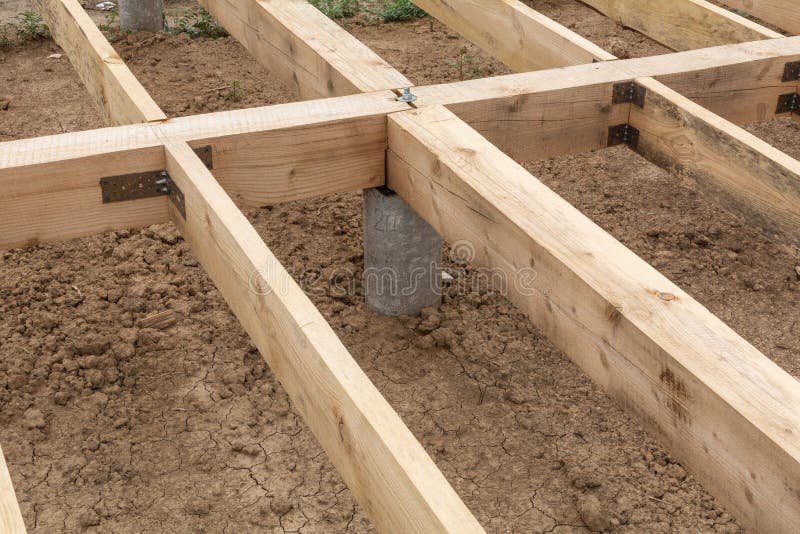 Housing Frame Assembly. Installation of Residential Building Base of a ...