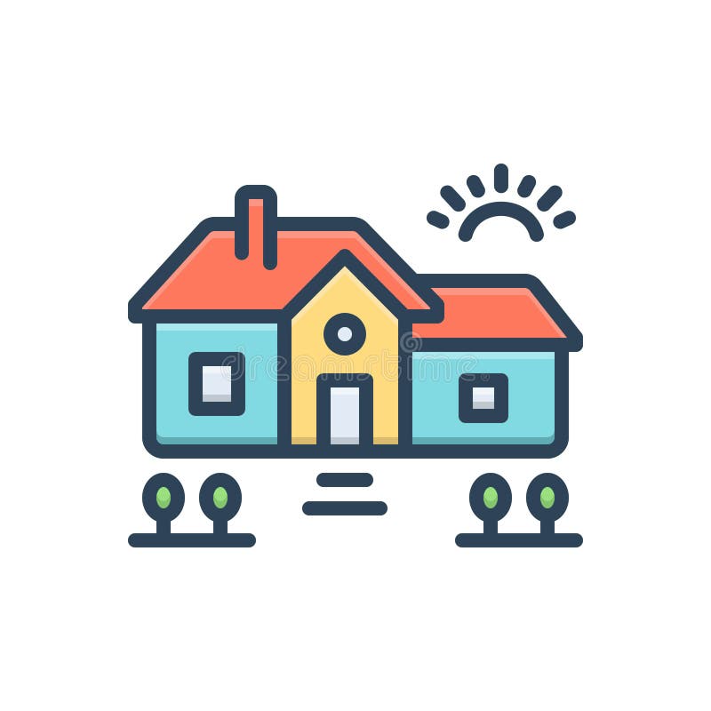 Color Illustration Icon for Housing, House and Home Stock Illustration ...