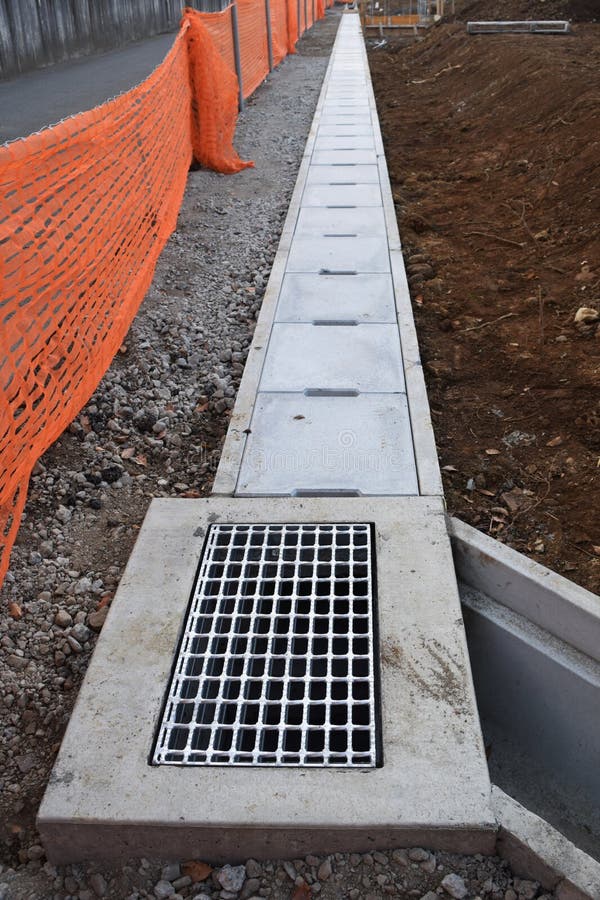 Street gutter construction stock photo. Image of industry - 135171394
