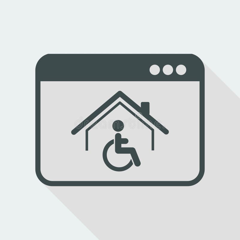 Housing Online Services for Disabled - Vector Flat Icon Stock Vector ...