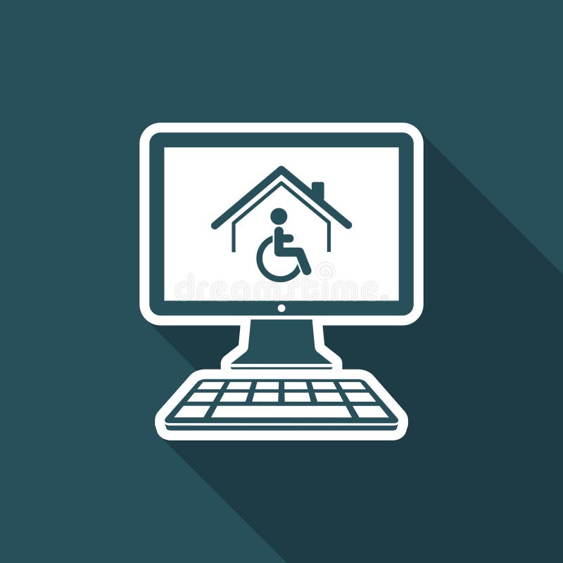 Housing Online Services for Disabled - Vector Flat Icon Stock Vector ...