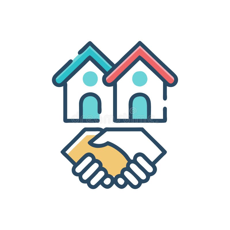 Housing Partnership Icon for Community Development Stock Illustration ...