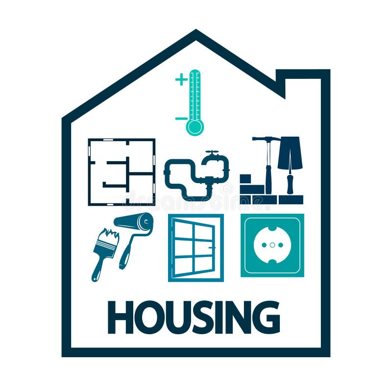 Housing Repair and Maintenance Symbol Stock Illustration - Illustration ...