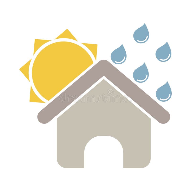 Housing Weather Protection Icon Stock Vector - Illustration of ...