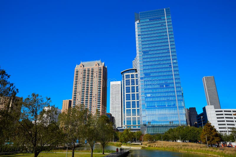 Houston Discovery Green Park in Downtown Stock Photo - Image of ...