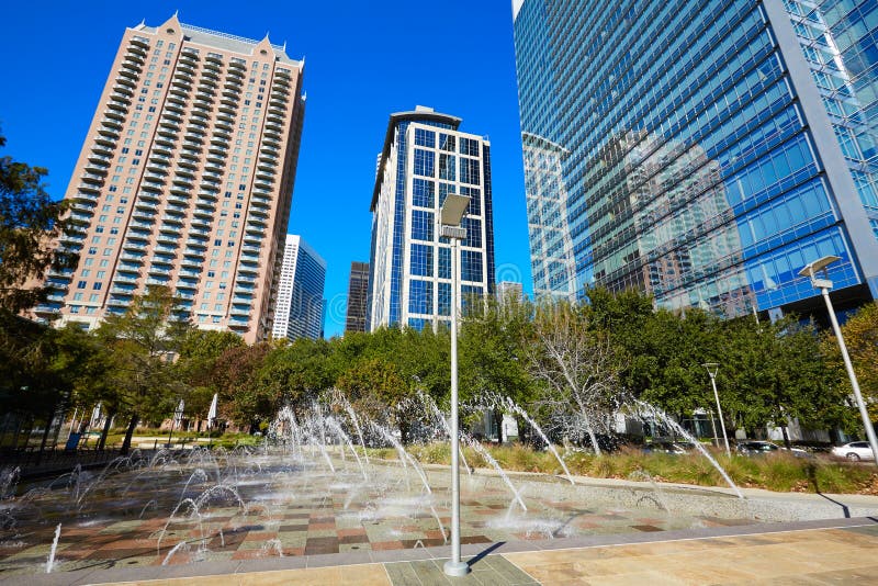 Houston Discovery Green Park in Downtown Stock Photo - Image of harris ...