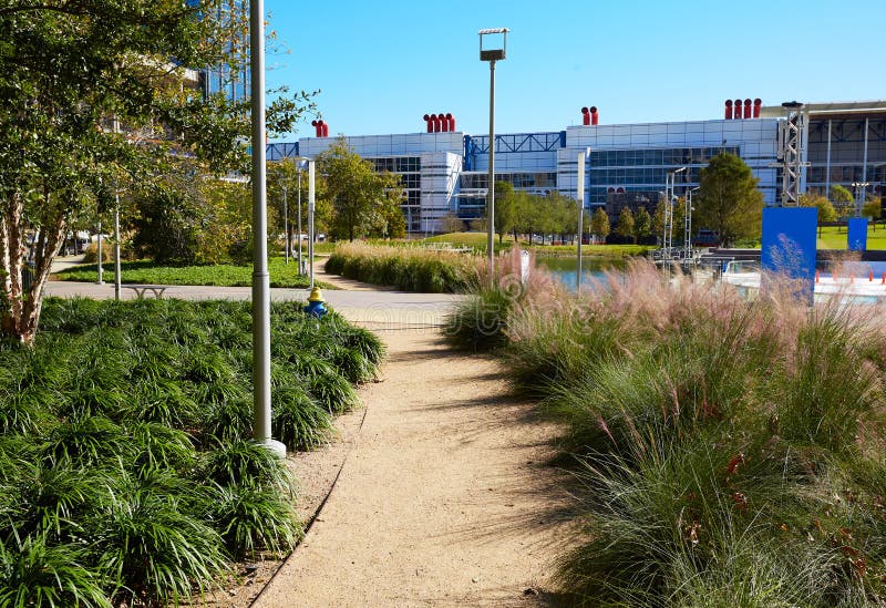 Houston Discovery Green Park in Downtown Stock Photo - Image of ...