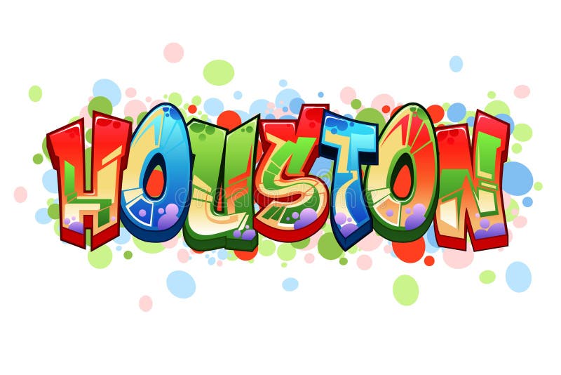 Houston - Graffiti Styled Vector Graphics Design Stock Vector ...