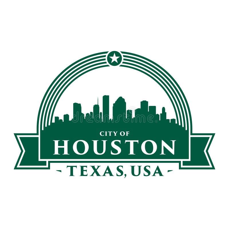 Houston City Skyline Silhouette Vector Logo Illustration Stock Vector ...