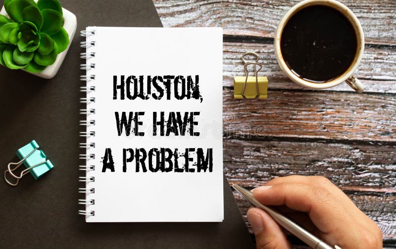 Houston we Have a Problem Light Box Sign Board on Wooden Table Stock ...