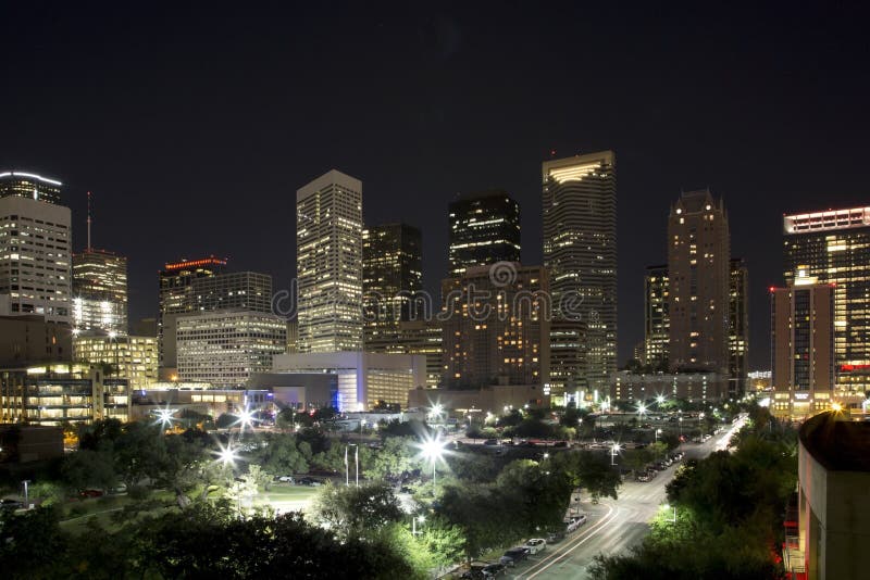 Houston night editorial photo. Image of skyscrapes, buildings - 57623966