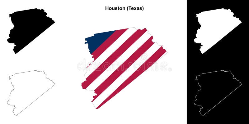 Houston outline map stock vector. Illustration of vector - 324147283