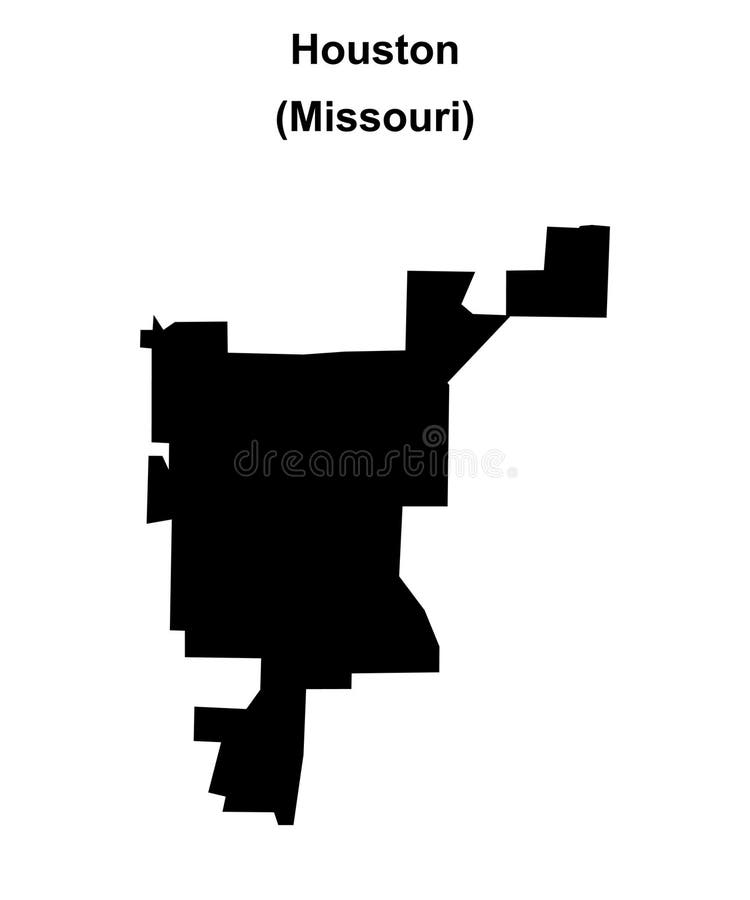 Houston outline map stock vector. Illustration of atlas - 387457377