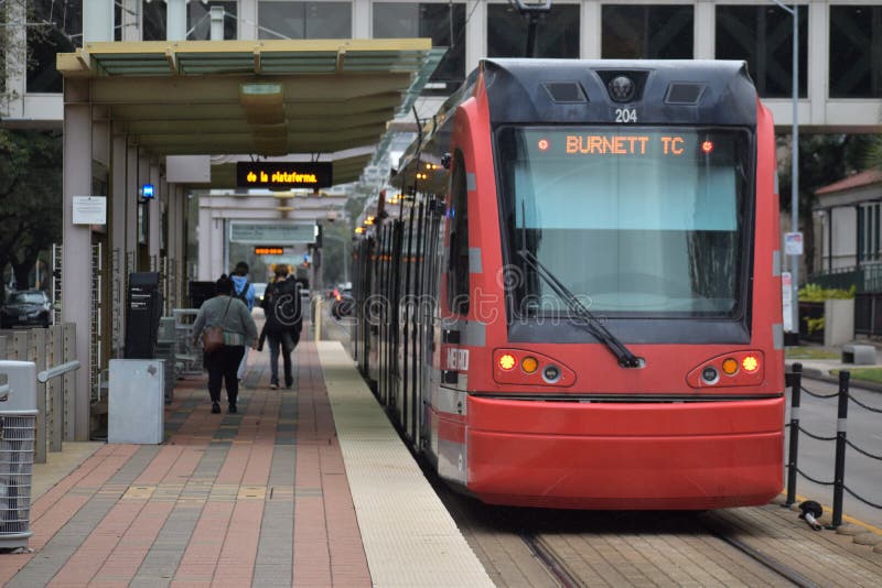 Houston Commuters and Metro Train Station after Complete Boarding ...