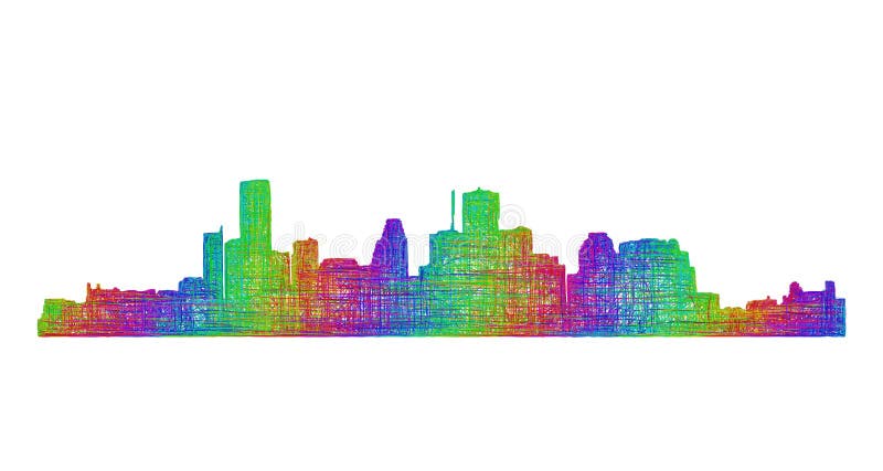 Abstract Houston Skyline with Color Buildings Sky. Stock Vector ...