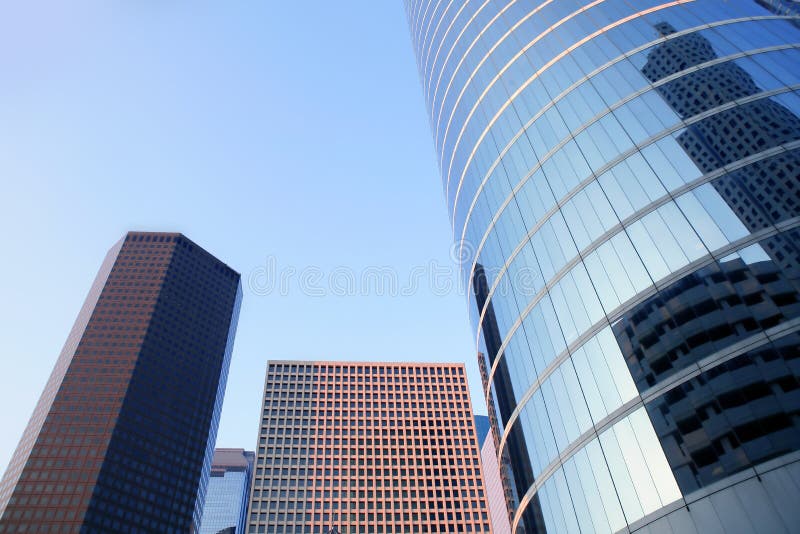 Houston Texas Blue Buildings Skyscraper City Stock Photo - Image of ...