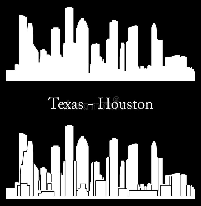 Houston, Texas City Silhouette Stock Vector - Illustration of horizon ...