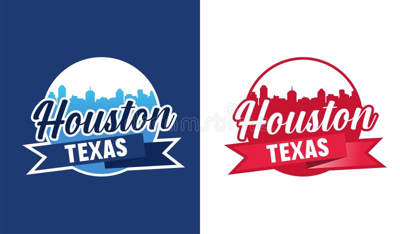 Houston Texas with City Skyline Silhouette Stock Vector - Illustration ...
