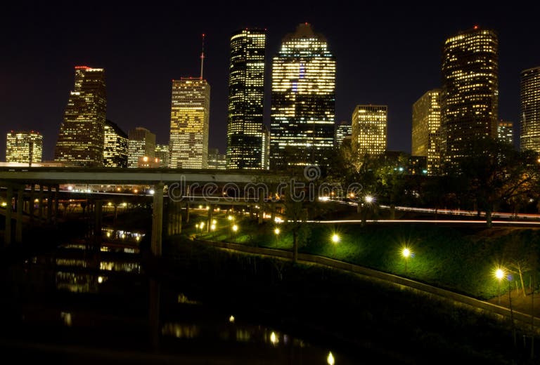 Houston Texas (night) stock image. Image of schuylkill - 8396237