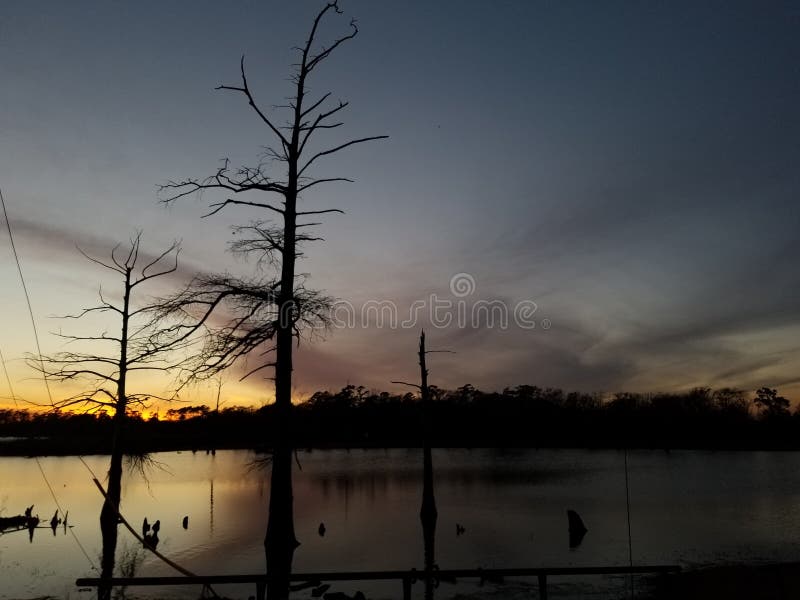 Houston Texas Outdoors River Water Sunrise Sunset Sky Stock Photo ...