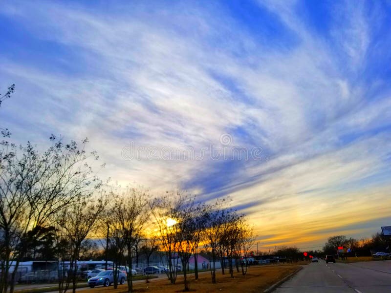 Houston Texas Outdoors River Water Sunrise Sunset Sky Editorial Photo ...