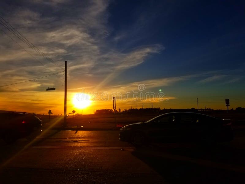 Houston Texas Outdoors River Water Sunrise Sunset Sky Stock Photo ...