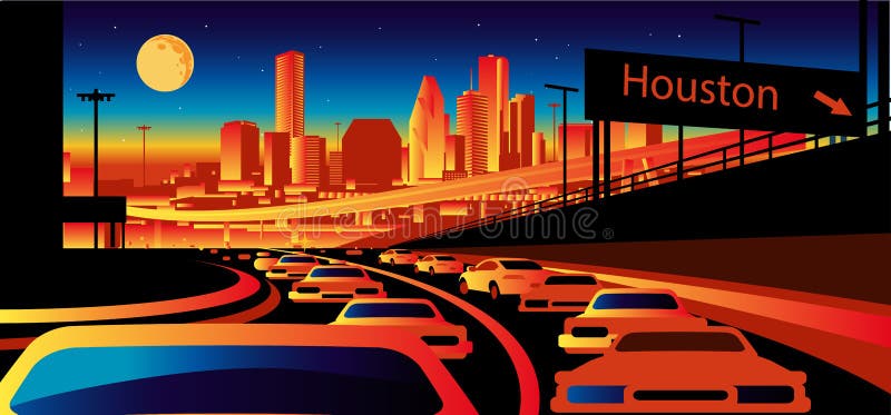 Houston Texas Skyline City Silhouette Stock Vector - Illustration of ...