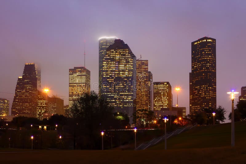 Houston Skyline at Night stock image. Image of landscape - 19213029