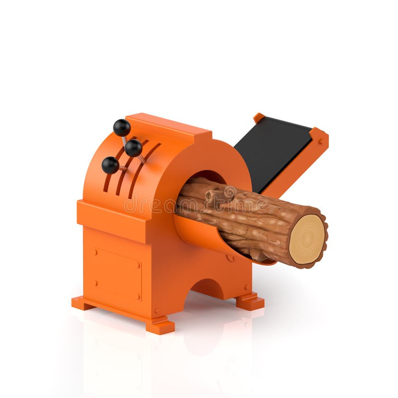 Hout en machine op een wit stock illustratie. Illustration of polijsten ...