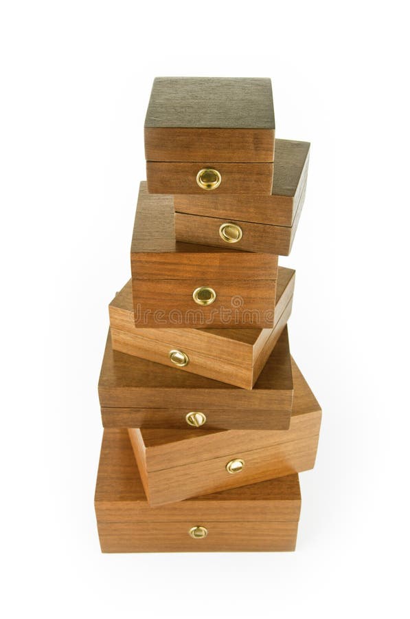 Houten dozen stock afbeelding. Image of hout, kubus, opening - 12438881