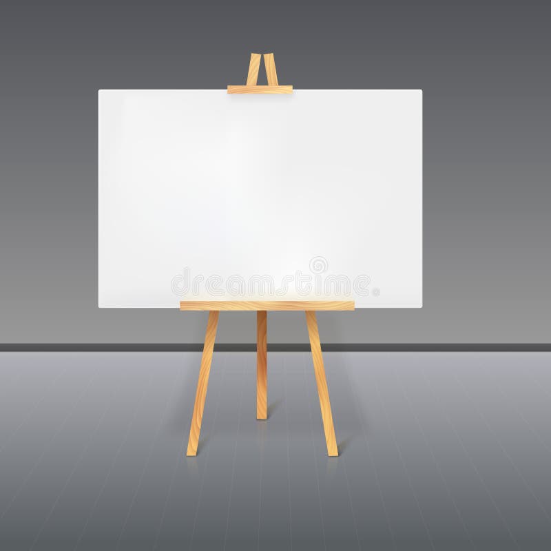 Houten Statief Met Een Wit Vel Papier Vector Illustratie - Illustration ...