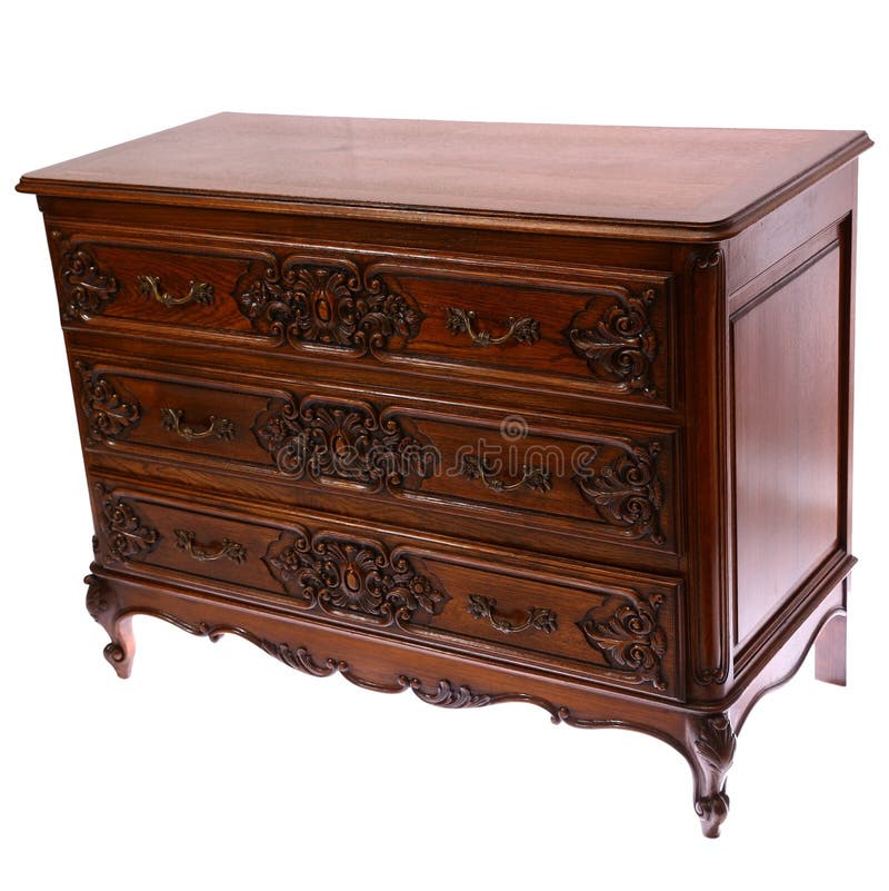 Klassieke Oude Originele Elegante Uitstekende Houten Ladenkast Stock ...