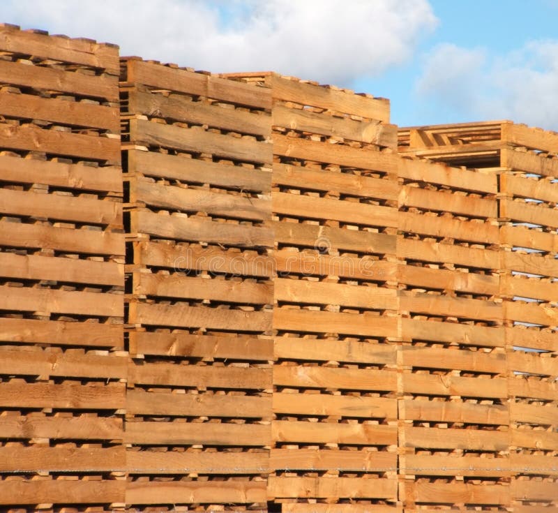 Houten Pallets Stapelen Op De Vrachtwagen In Het Vrachtpakhuis Voor ...