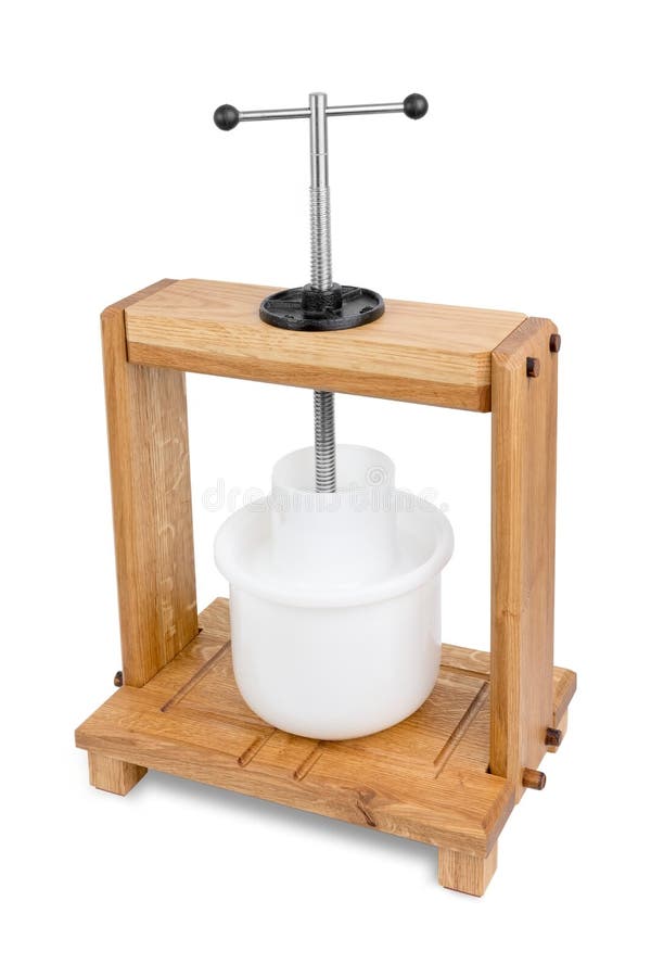 Houten pers voor kaas stock afbeelding. Image of gezond - 87636727