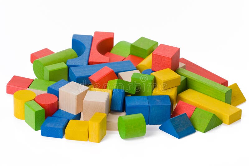 Houten Stuk Speelgoed Blokken Stock Afbeelding - Image of kubiek, bouw ...