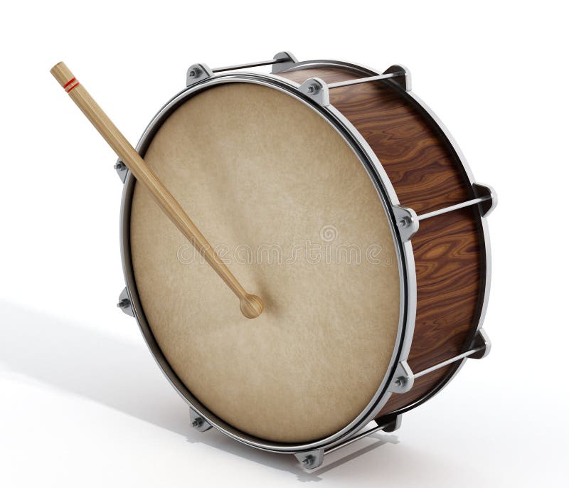 Houten trommel met stok stock illustratie. Illustration of trommelstok ...