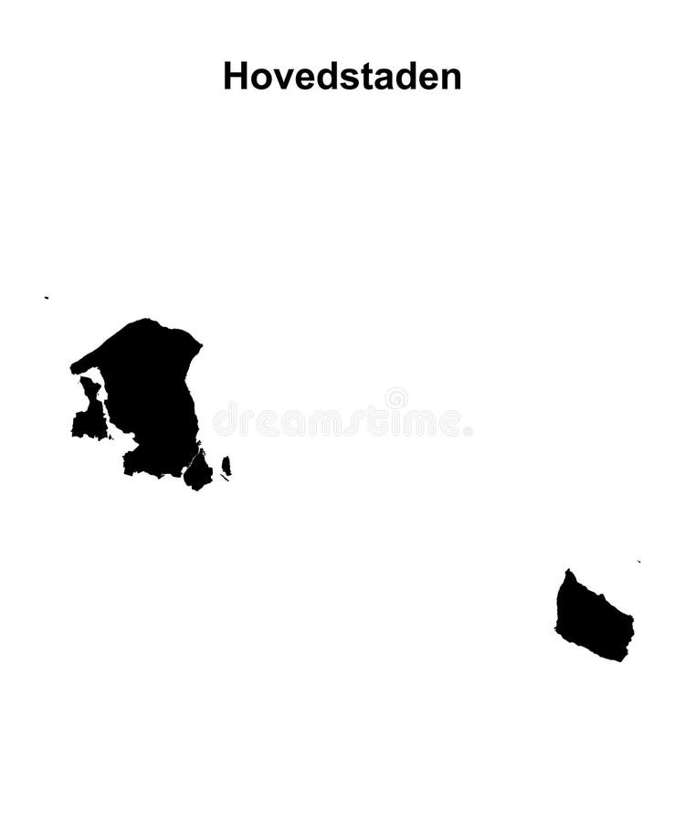 Hovedstaden outline map stock vector. Illustration of boundary - 360357961
