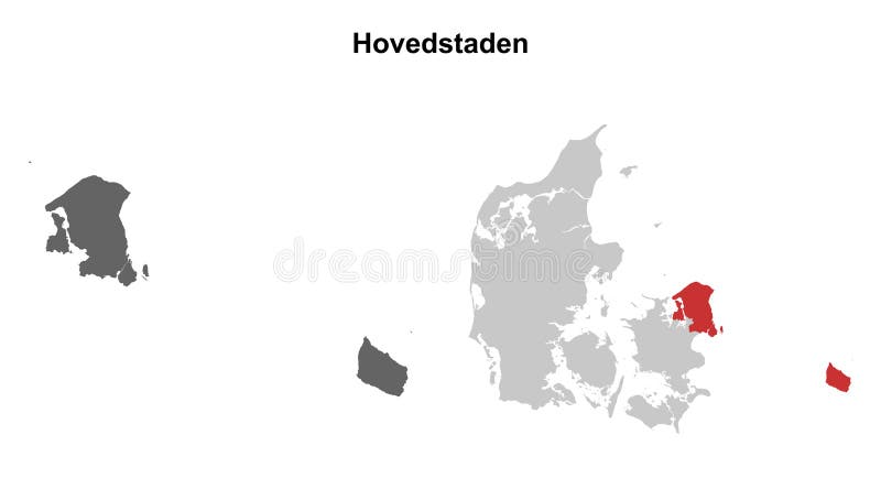 Hovedstaden outline map stock vector. Illustration of regions - 378856912