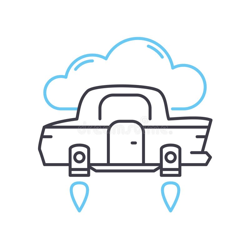 Hover Car Line Icon, Outline Symbol, Vector Illustration, Concept Sign ...