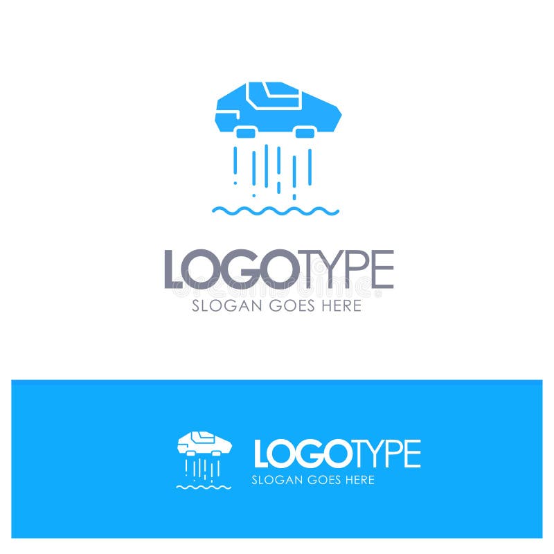 Hover Car, Personal, Car, Technology Blue Solid Logo with Place for ...