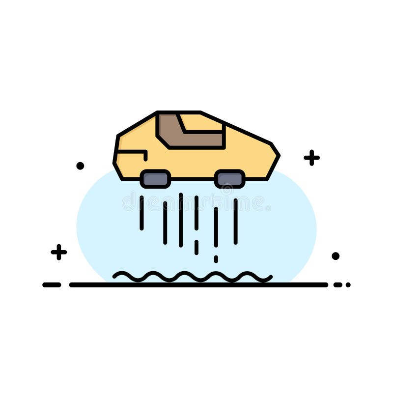 Hover Car, Personal, Car, Technology Business Flat Line Filled Icon ...