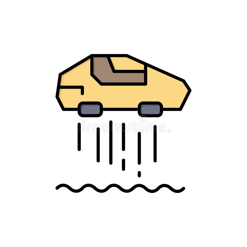 Hover Car, Personal, Car, Technology Flat Color Icon. Vector Icon ...