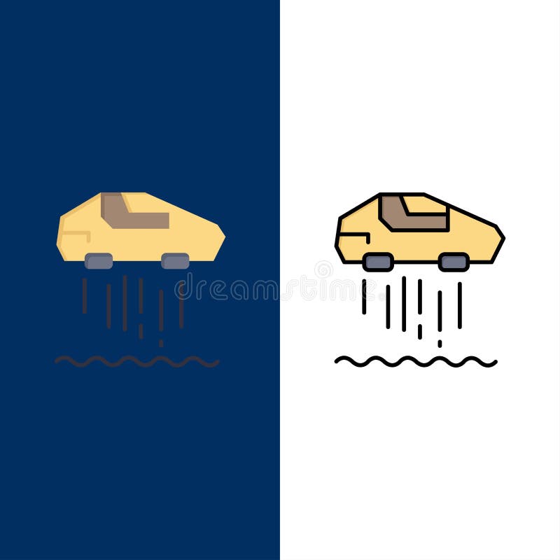 Hover Car, Personal, Car, Technology Icons. Flat and Line Filled Icon ...