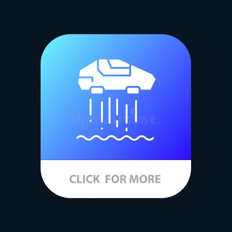 Hover Car, Personal, Car, Technology Mobile App Button. Android and IOS ...